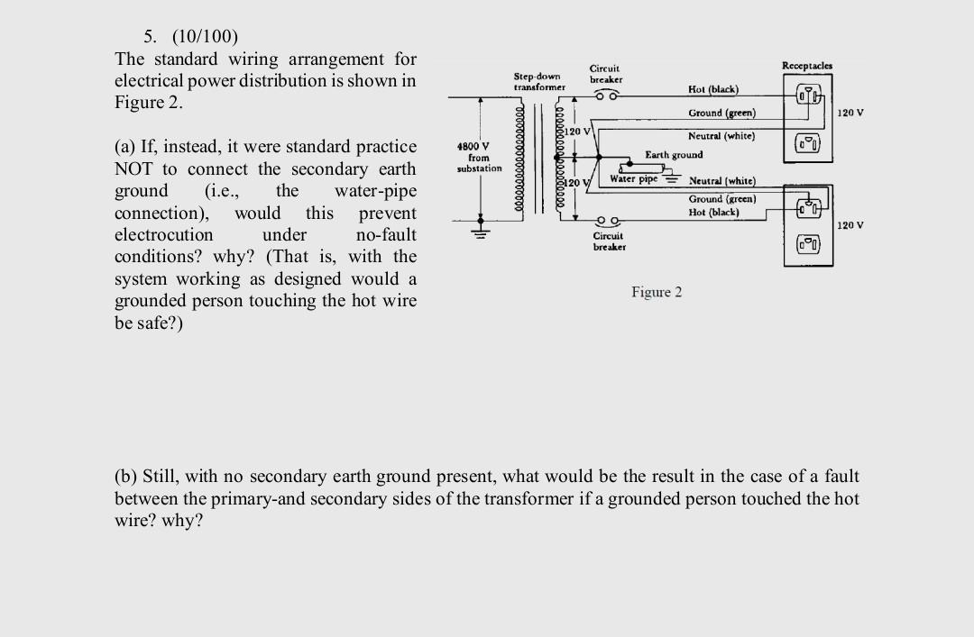 Solved 5. (10/100) The standard wiring arrangement for | Chegg.com