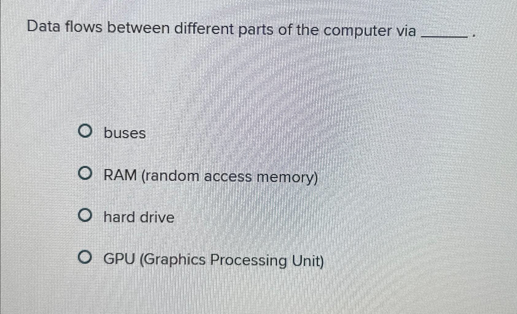 Solved Data flows between different parts of the computer | Chegg.com