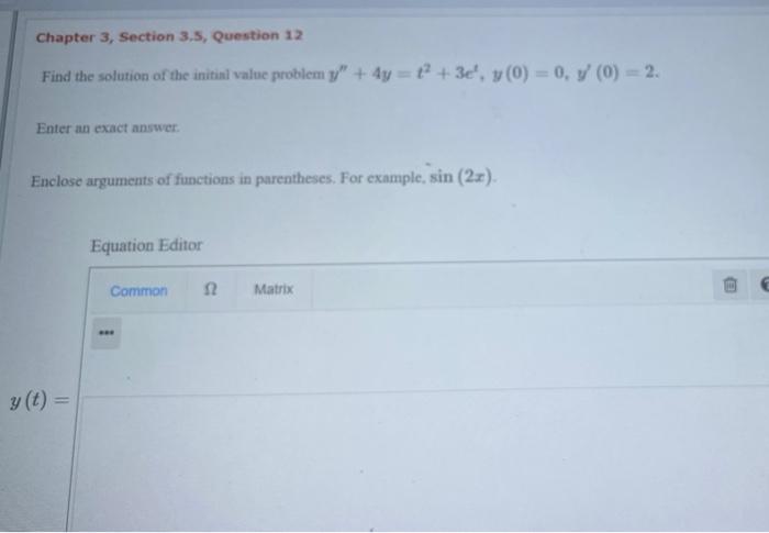 Solved Chapter 3, Section 3,5, Question 12 Find the solution | Chegg.com