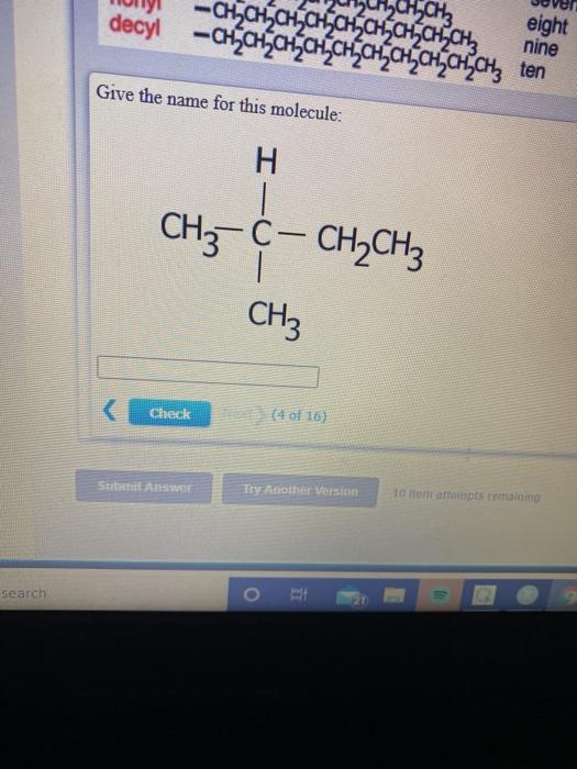 Solved -CH2CH decyl -CH=CHC 2CH3 eight CH CH CH.CH CHÝCH CH | Chegg.com
