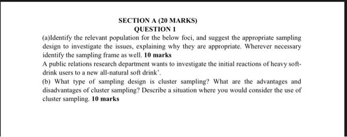 SECTION A (20 MARKS) QUESTION 1 (a)Identify the | Chegg.com