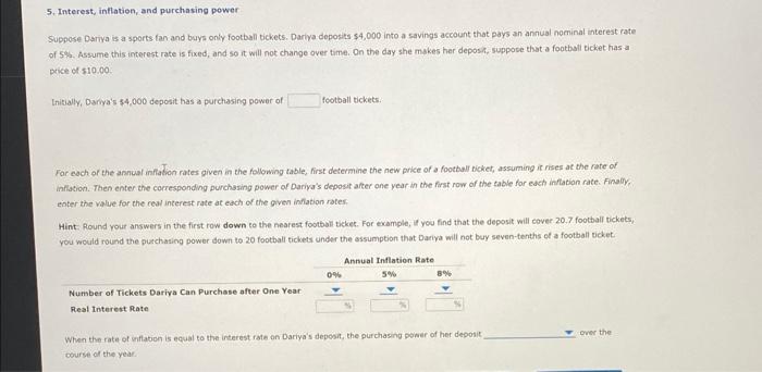 Solved 5. Interest, inflation, and purchasing power Suppose | Chegg.com