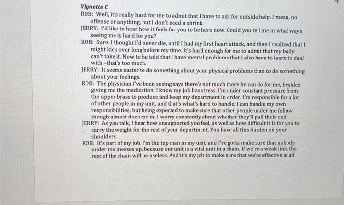 Solved Read the transcript between the therapist and client | Chegg.com
