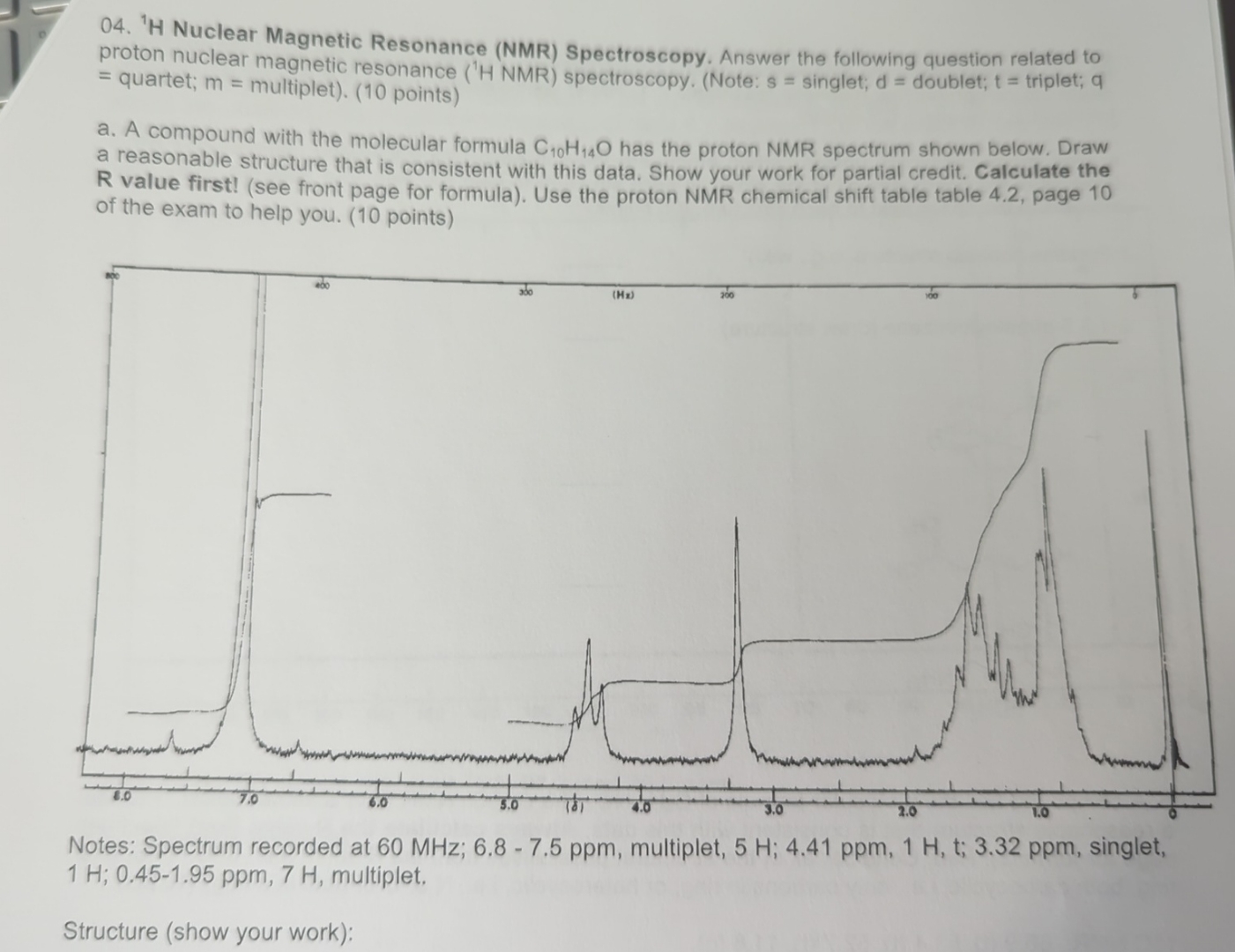 Solved ?1H ﻿Nuclear Magnetic Resonance (NMR) ﻿Spectroscopy. | Chegg.com