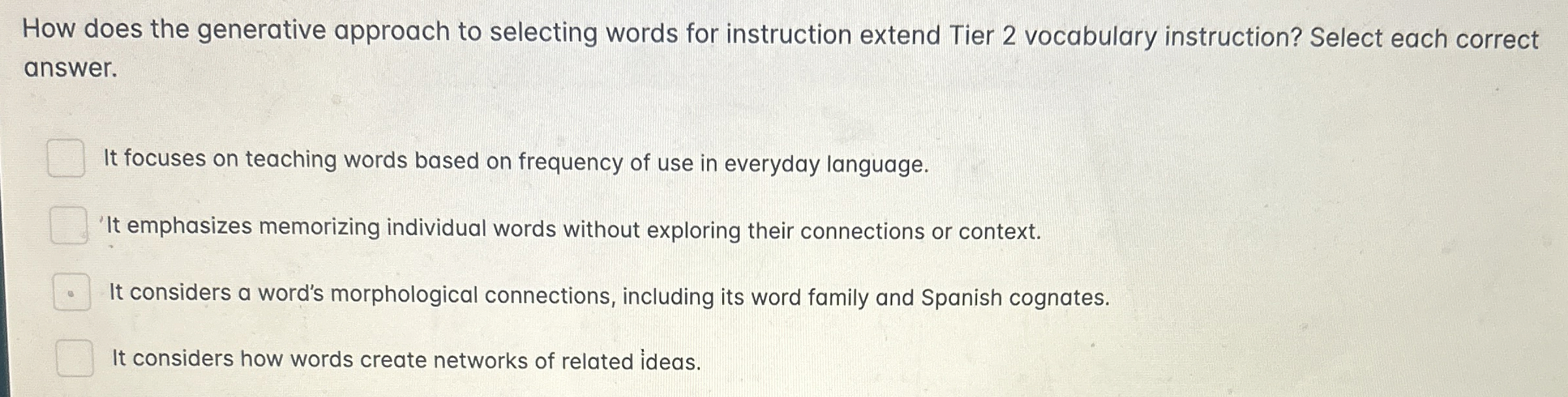 Solved How does the generative approach to selecting words | Chegg.com