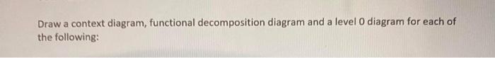 Solved Draw a context diagram, functional decomposition | Chegg.com