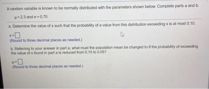 Solved A random variable is known to be normally distributed | Chegg.com