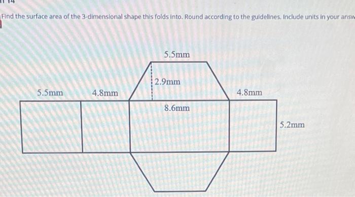 Solved Find the surface area of the 3-dimensional shape this | Chegg.com