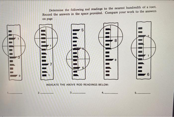 Solved Determine the following rod readings to the nearest | Chegg.com