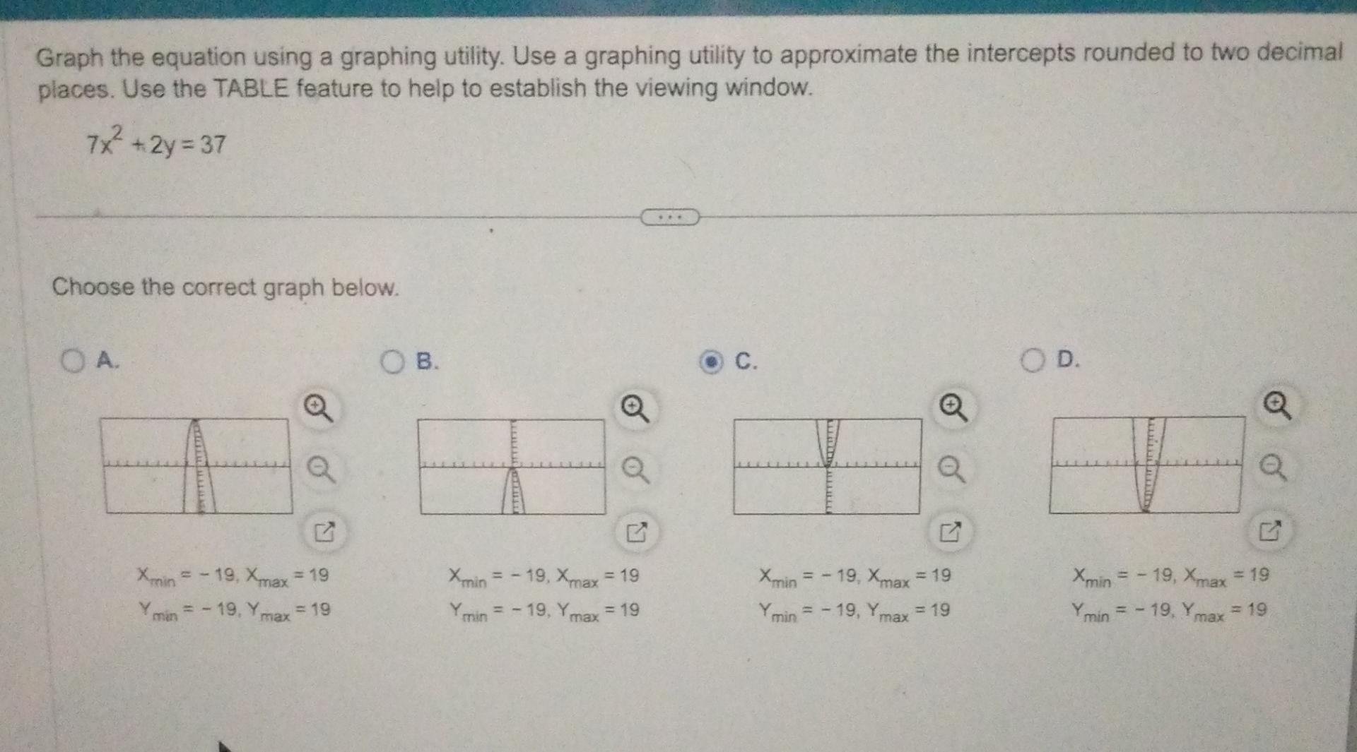 Solved Graph the equation using a graphing utility. Use a | Chegg.com