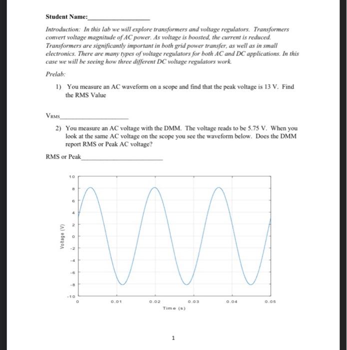 Solved Student Name: Introduction: In this lab we will | Chegg.com