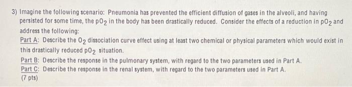 Solved 3) Imagine the following scenario: Pneumonia has | Chegg.com