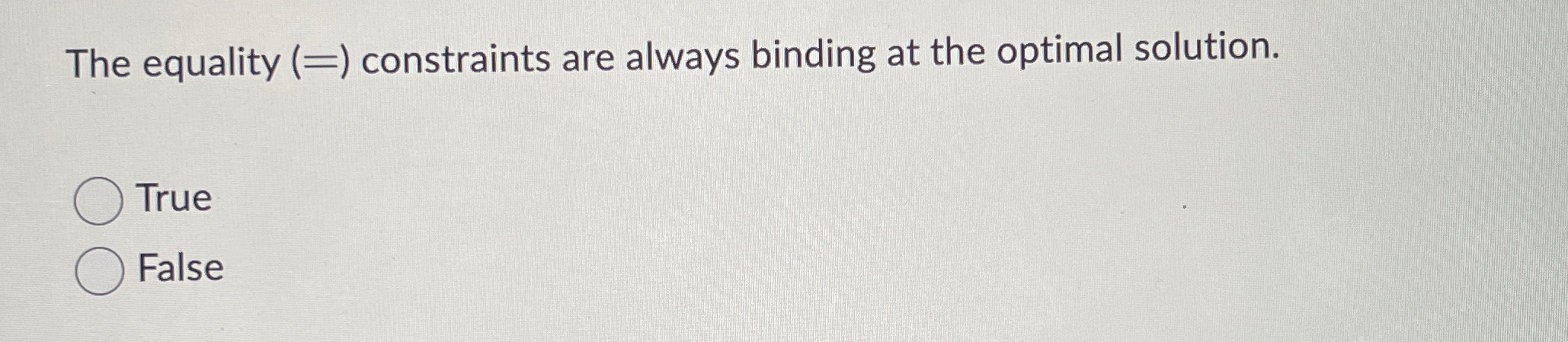 Solved The equality )=( ﻿constraints are always binding at | Chegg.com