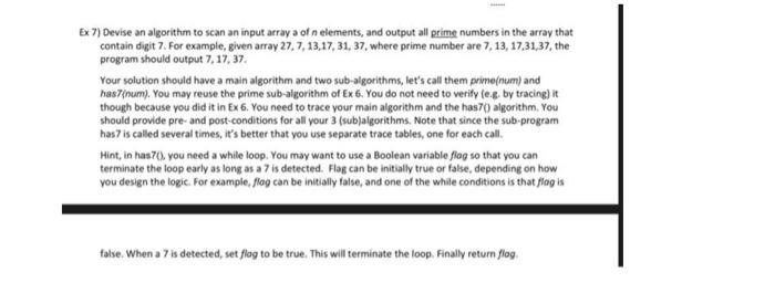 Solved Ex 7 Devise An Algorithm To Scan An Input Array A Of 1572