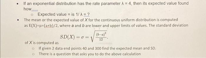 Solved If an exponential distribution has the rate parameter | Chegg.com