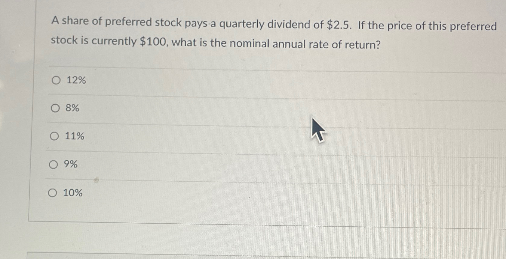Solved A share of preferred stock pays a quarterly dividend | Chegg.com