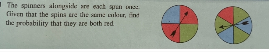 Solved The spinners alongside are each spun once. Given that | Chegg.com
