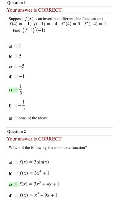Solved Suppose f(x) is an invertible differentiable function | Chegg.com