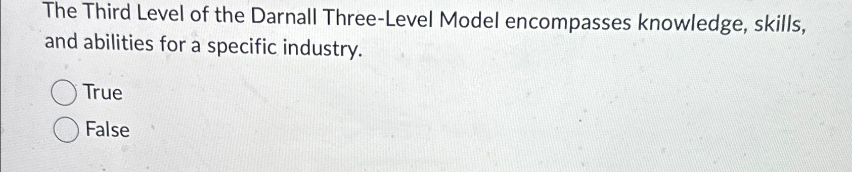 Solved The Third Level of the Darnall Three-Level Model | Chegg.com