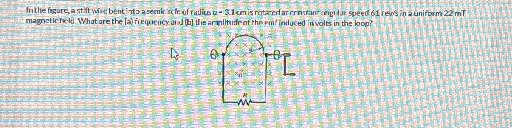 Solved In the figure, a stiff wire bent into a semicircle of | Chegg.com