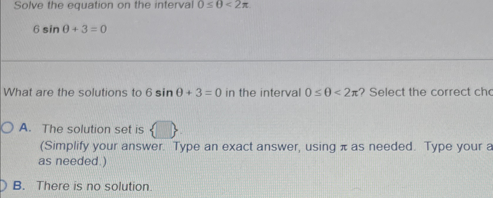 Solved Solve the equation on the interval 0