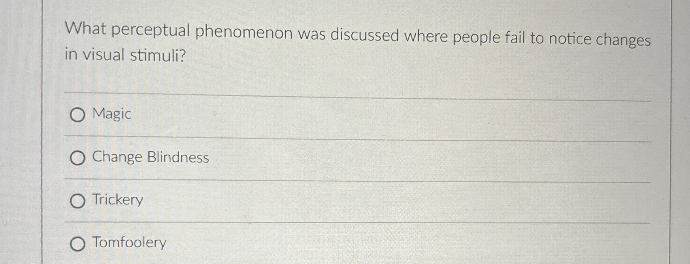 Solved What perceptual phenomenon was discussed where people | Chegg.com