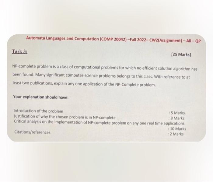 Solved Automata Languages and Computation (COMP 20042) -Fall | Chegg.com