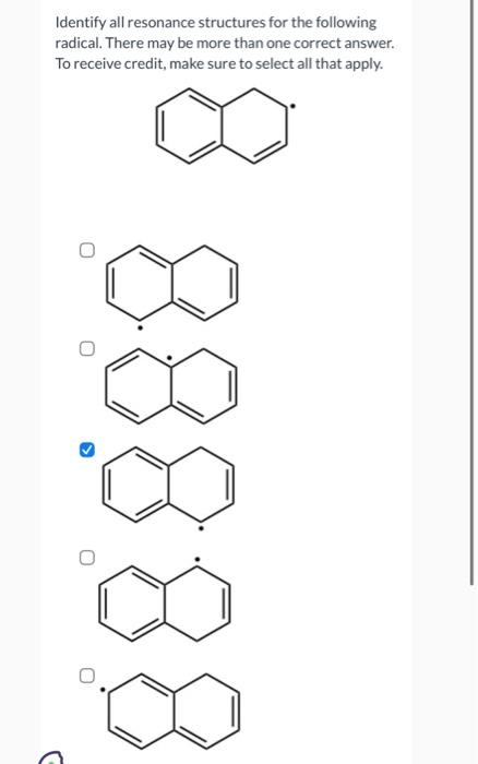 Solved Identify all resonance structures for the following | Chegg.com