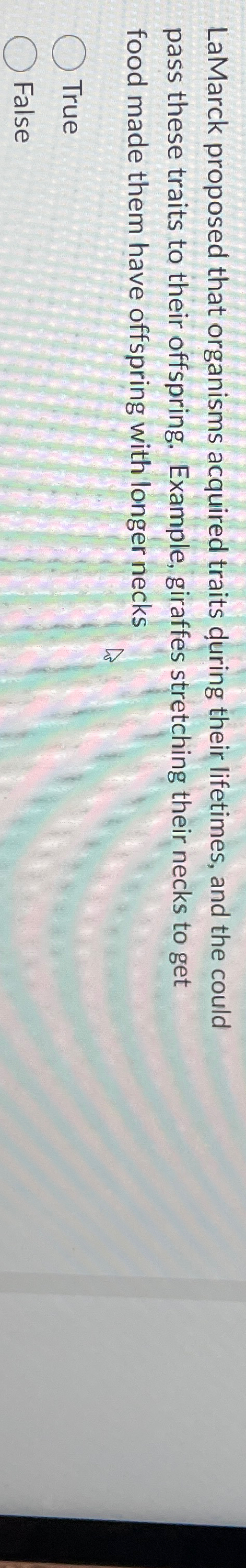 Solved LaMarck proposed that organisms acquired traits | Chegg.com