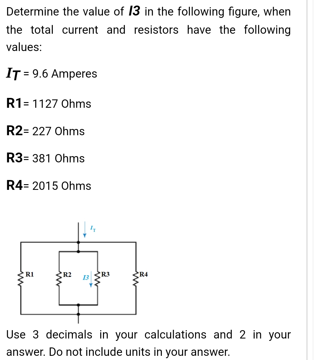 Solved Determine the value of I3 ﻿in the following figure, | Chegg.com