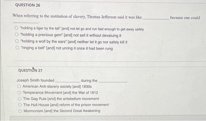 QUESTION 26 When referring to the institution of | Chegg.com
