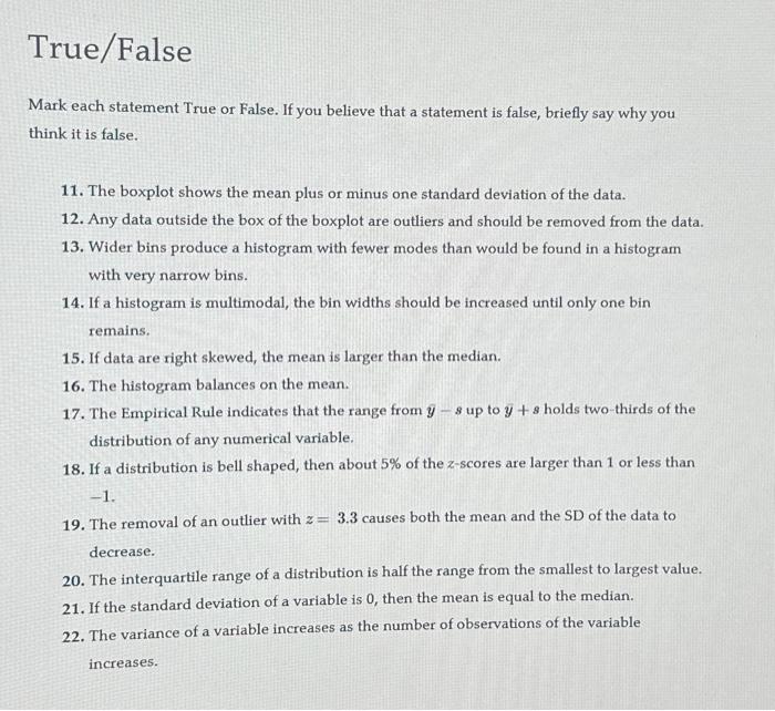 Solved 74 True/False Mark each statement True or False. If | Chegg.com