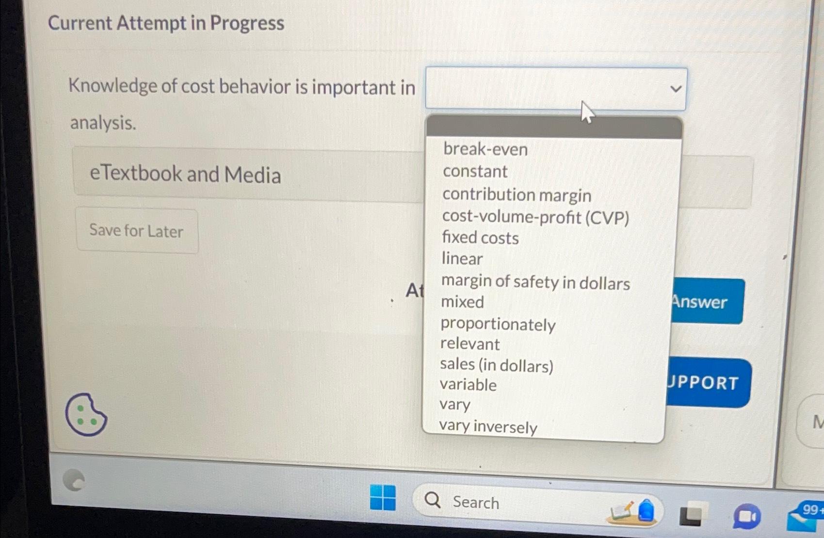 Solved Current Attempt in ProgressKnowledge of cost behavior | Chegg.com