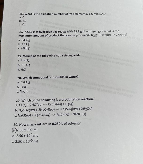 Solved 19. Determine the molarity of a solution containing | Chegg.com