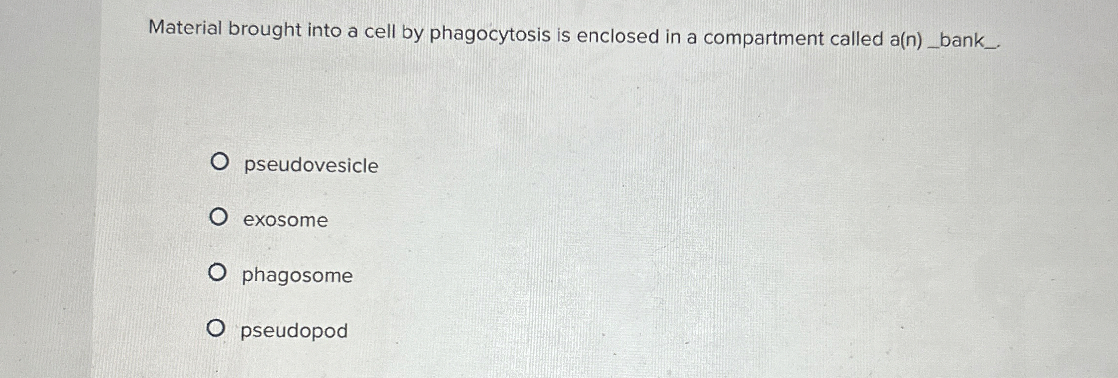 Solved Material brought into a cell by phagocytosis is | Chegg.com