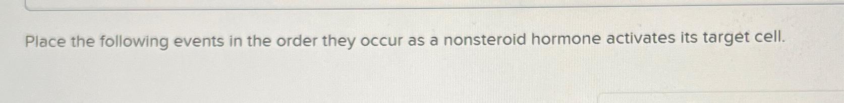 Solved Place the following events in the order they occur as | Chegg.com