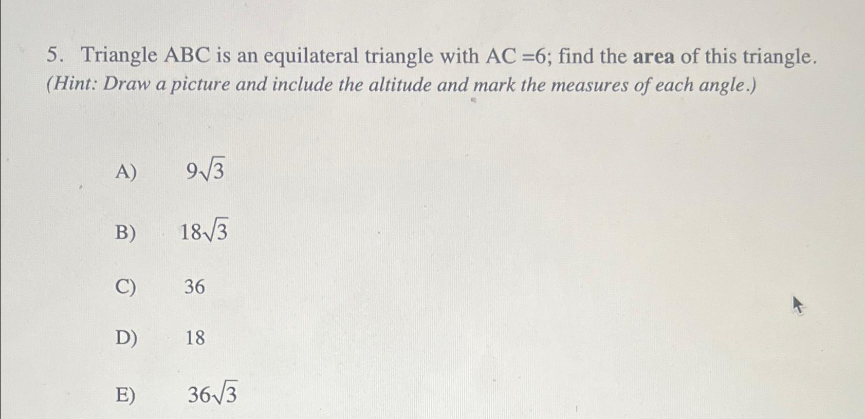 Solved Triangle Abc Is An Equilateral Triangle With Ac 6