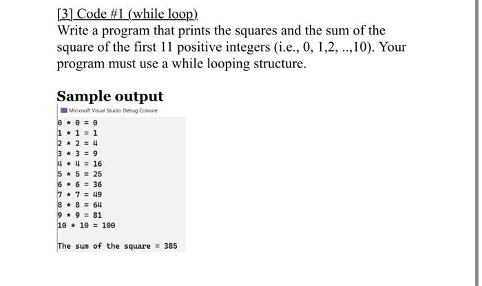 Solved 3 Code 1 While Loop Write A Program That