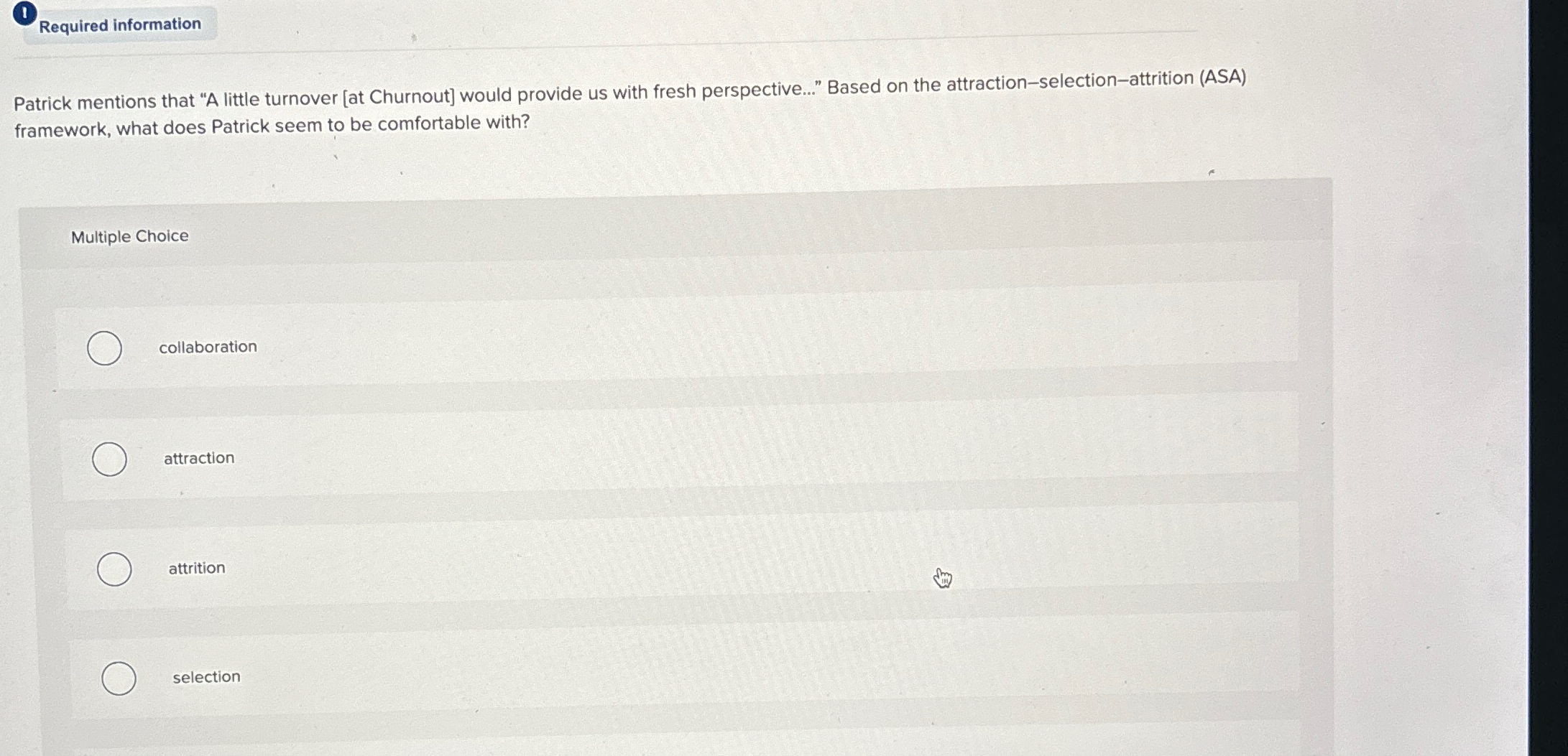 Solved Patrick mentions that "A little turnover [at | Chegg.com