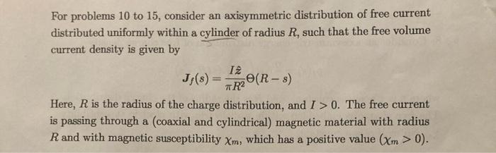 Solved For problems 10 to 15 , consider an axisymmetric | Chegg.com
