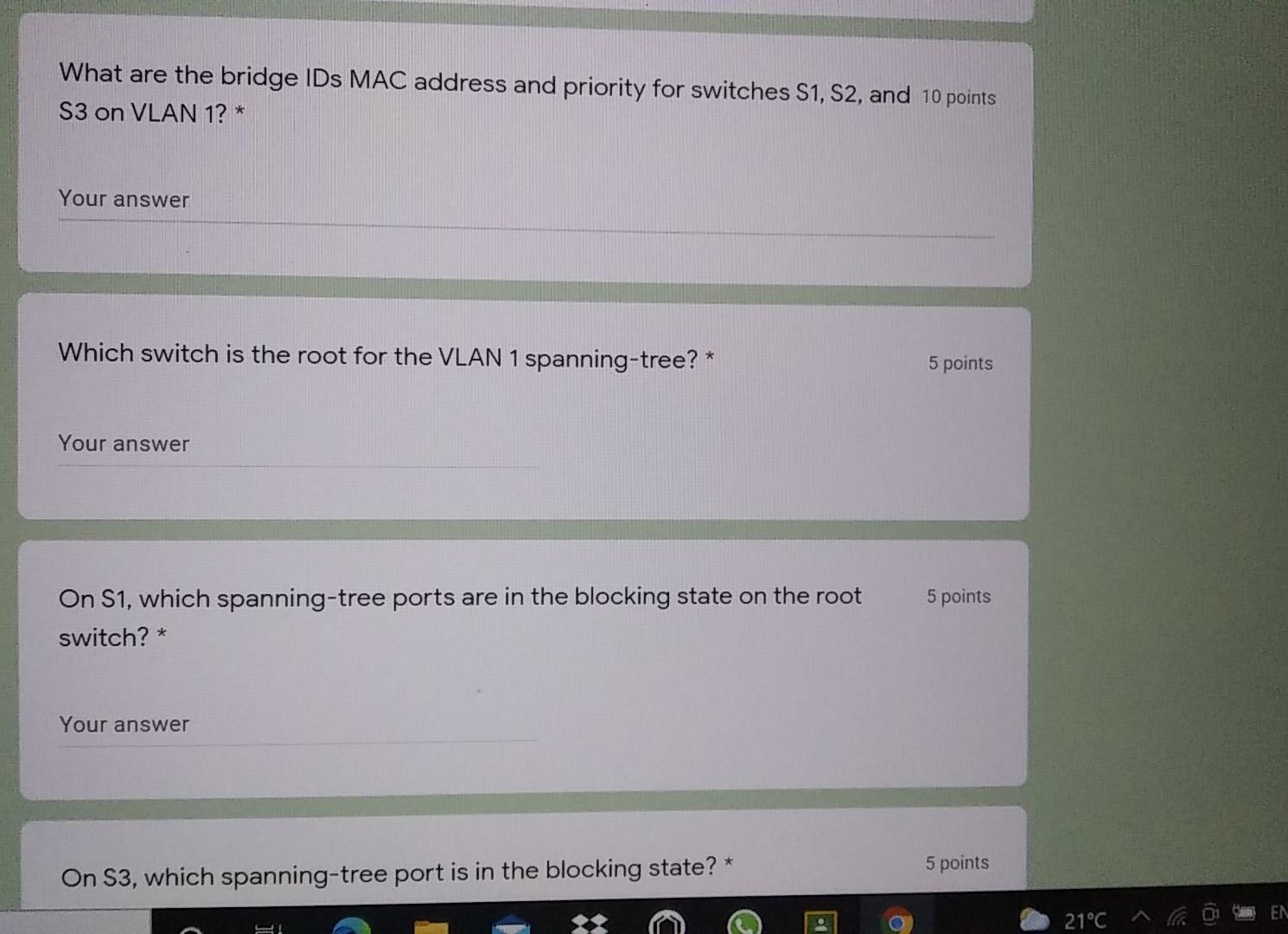 Solved Lab# 3: Spanning Tree Protocol • Cable a network | Chegg.com