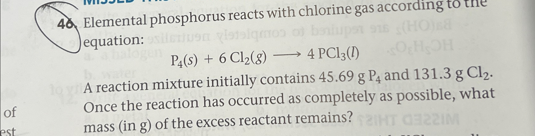 Solved Elemental phosphorus reacts with chlorine gas | Chegg.com