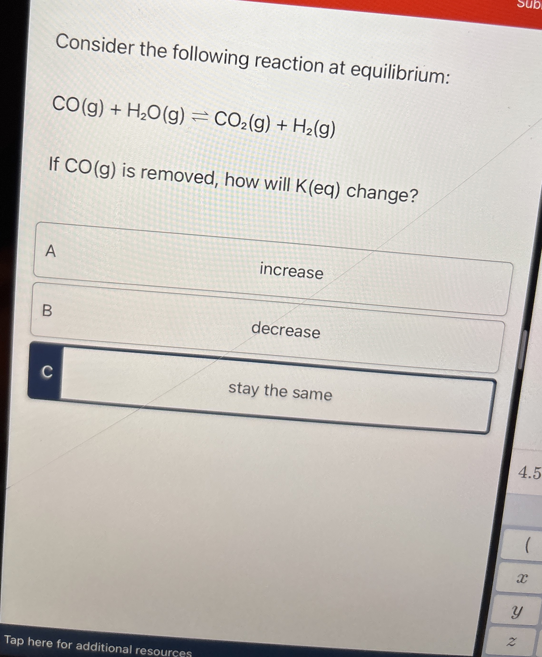 Solved Consider the following reaction at | Chegg.com