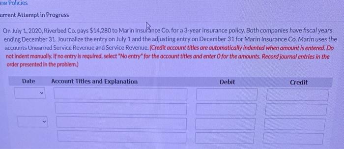 Solved ew Policies urrent Attempt in Progress On July 1, | Chegg.com