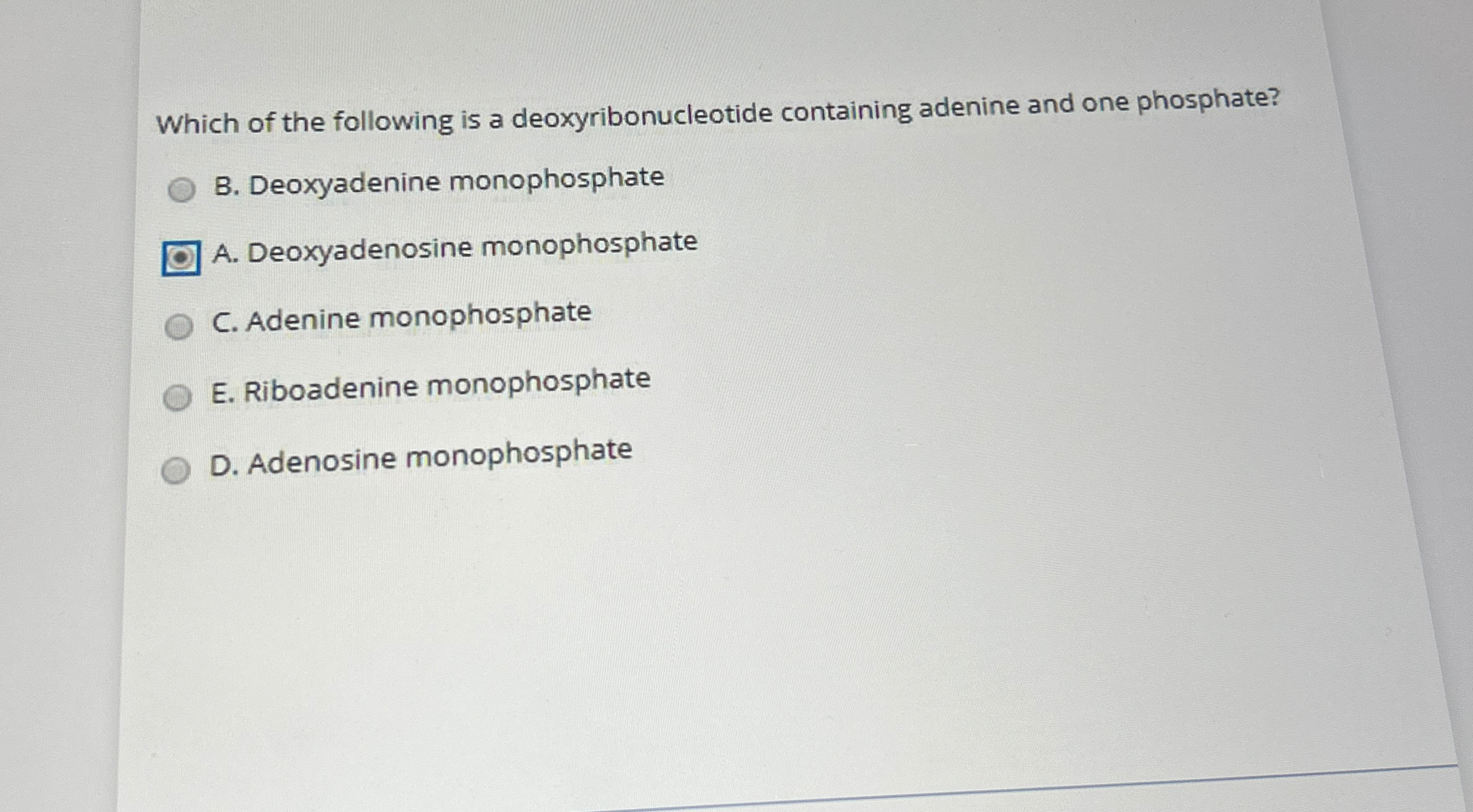 Solved Which of the following is a deoxyribonucleotide | Chegg.com