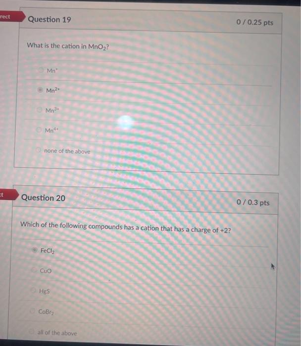 Solved What is the cation in MnO2 ? Mn∗ Mn2+ Mn3+ Mn4+ none | Chegg.com
