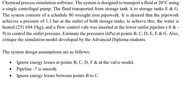 Solved Chemcad process simulation software. The system is | Chegg.com