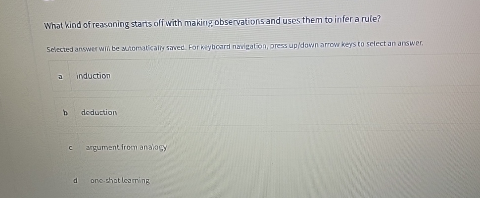 Solved What kind of reasoning starts off with making | Chegg.com