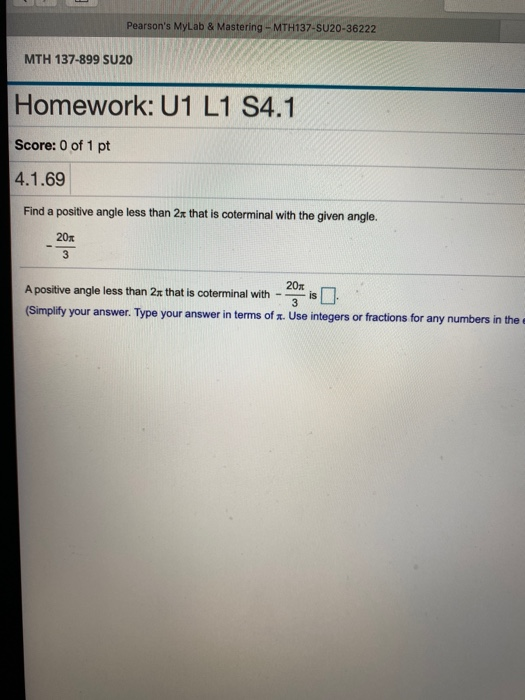 Solved Pearson's MyLab & Mastering - MTH137-SU20-36222 MTH | Chegg.com