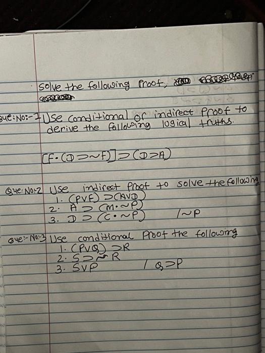 Solve the following Proot, ZUe: No:- USe conditional | Chegg.com